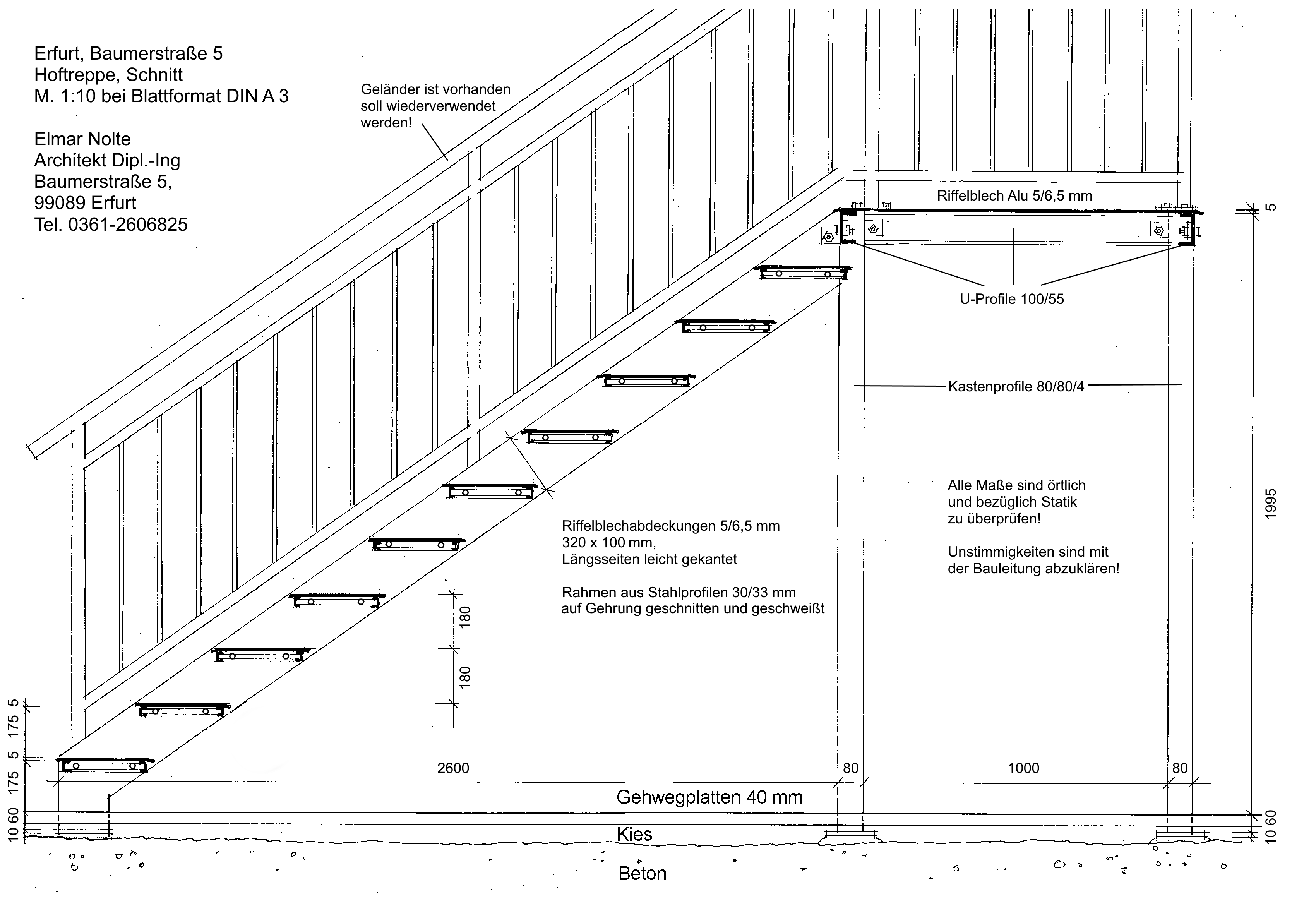 Hoftreppe Schnitt 1zu10 - elnos.de